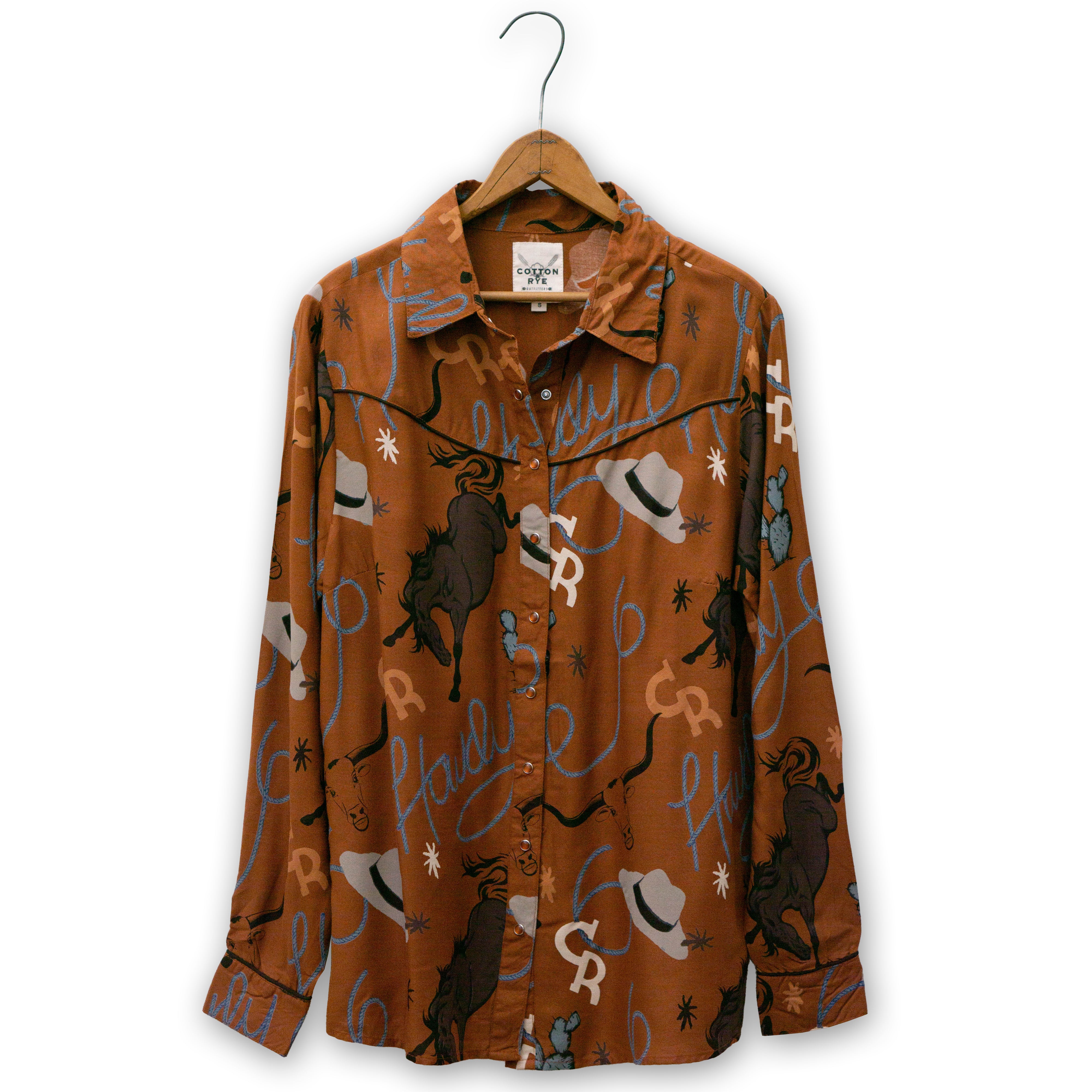 Howdy Long Sleeve Snap Shirt by Cotton & Rye #CRW908BN – Cotton Eyed Joe's